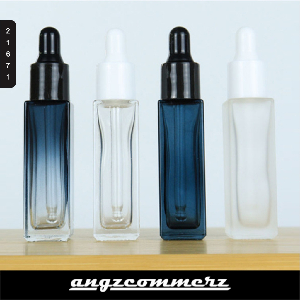 Jual Botol Serum Refill Kaca Kotak Tetes Pipet Glass Bottle Tutup Putih ...