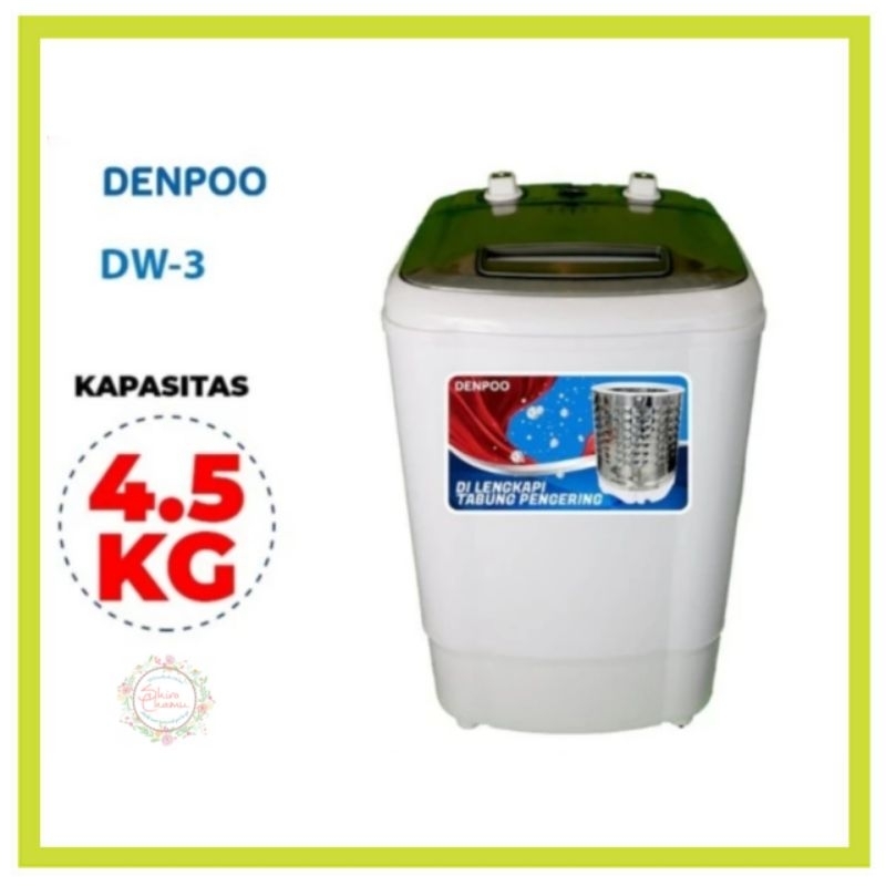 Jual Denpoo Washing Machine DW-3 Mesin Cuci Mini Portable 4.5 Kg 4,5 kg DW3 | Shopee Indonesia