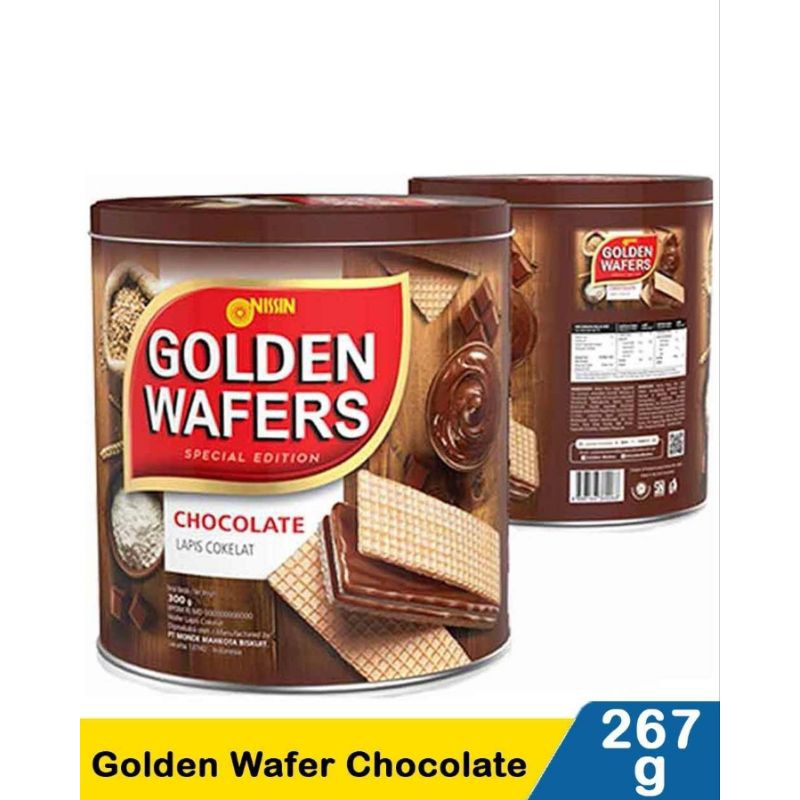 Jual NISSIN GOLDEN WAFER CHOCOLATE 267G | Shopee Indonesia