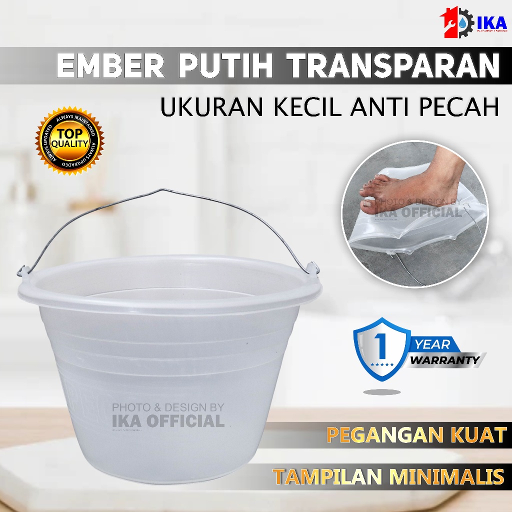 Jual Ember Plastik WARNA KECIL Transparan Putih Bening Ember Cor Anti ...