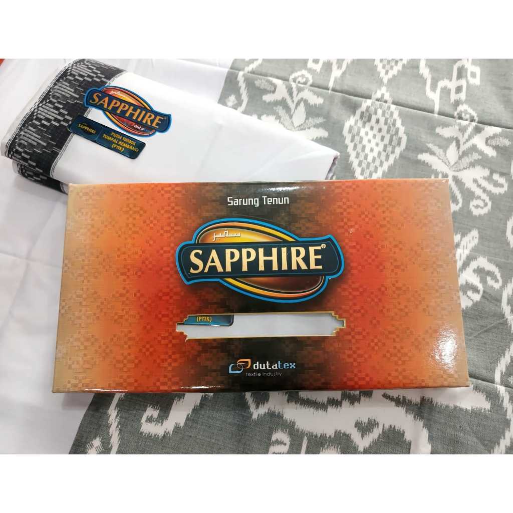 Jual SARUNG TENUN SAPPHIRE POLOS KHUSUS WARNA PUTIH SARUNG PUTIH POLOS ...