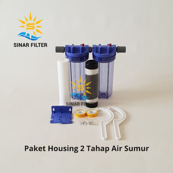 Jual Paket Filter Air 2 Housing 10" Clear (Sediment + Manganese ...