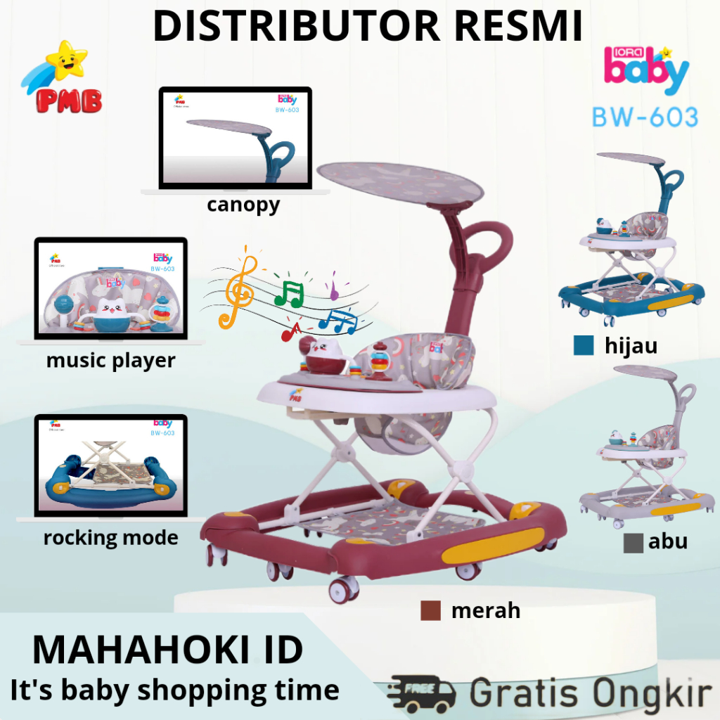 Jual BABY WALKER IORA BW603 PMB ALAT BANTU JALAN DAN BERDIRI ANAK ...