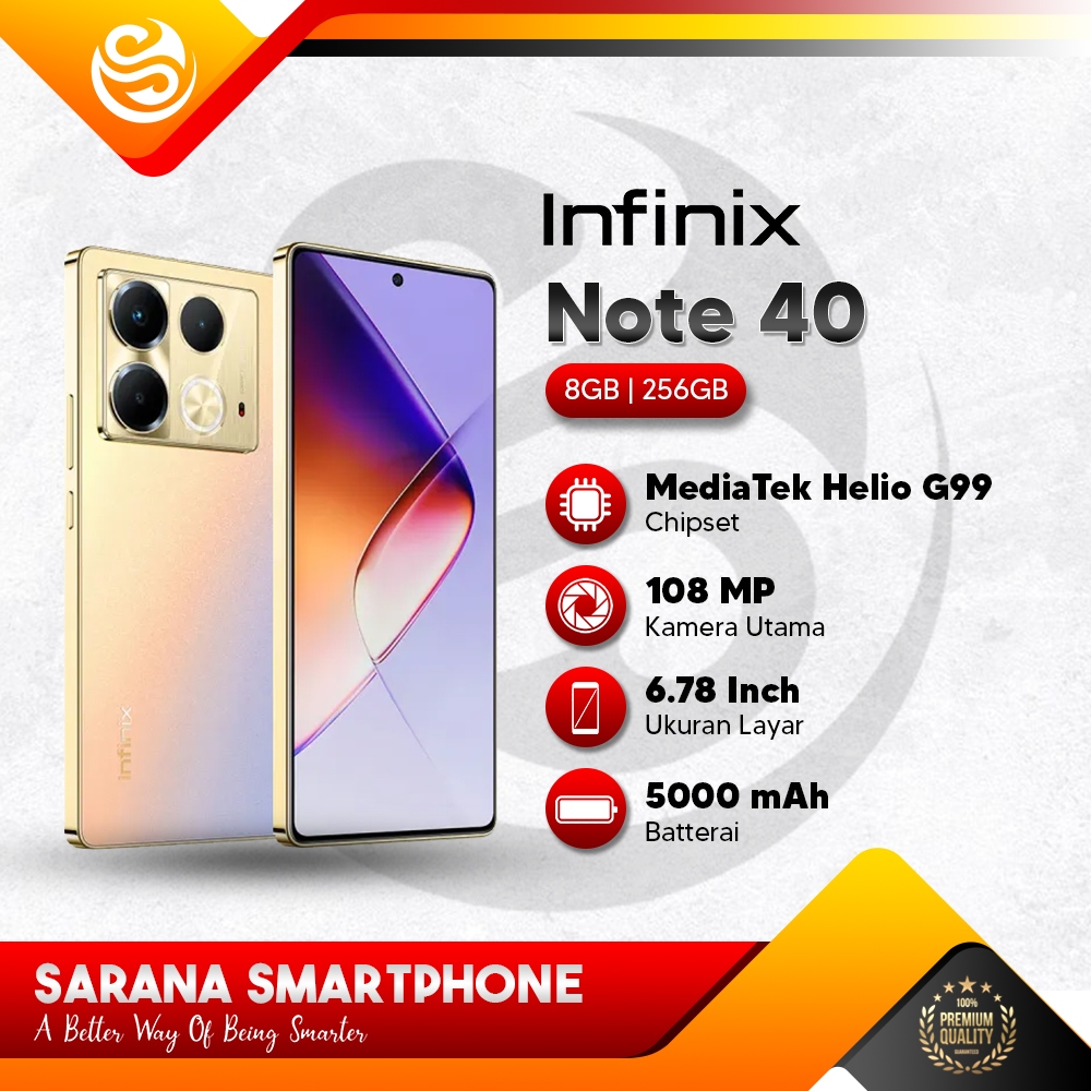 Jual Infinix Note 40 RAM 8/256GB Up to 16GB Extended RAM Helio G99 6.78" FHD+ Amoled 120HZ 45 ...