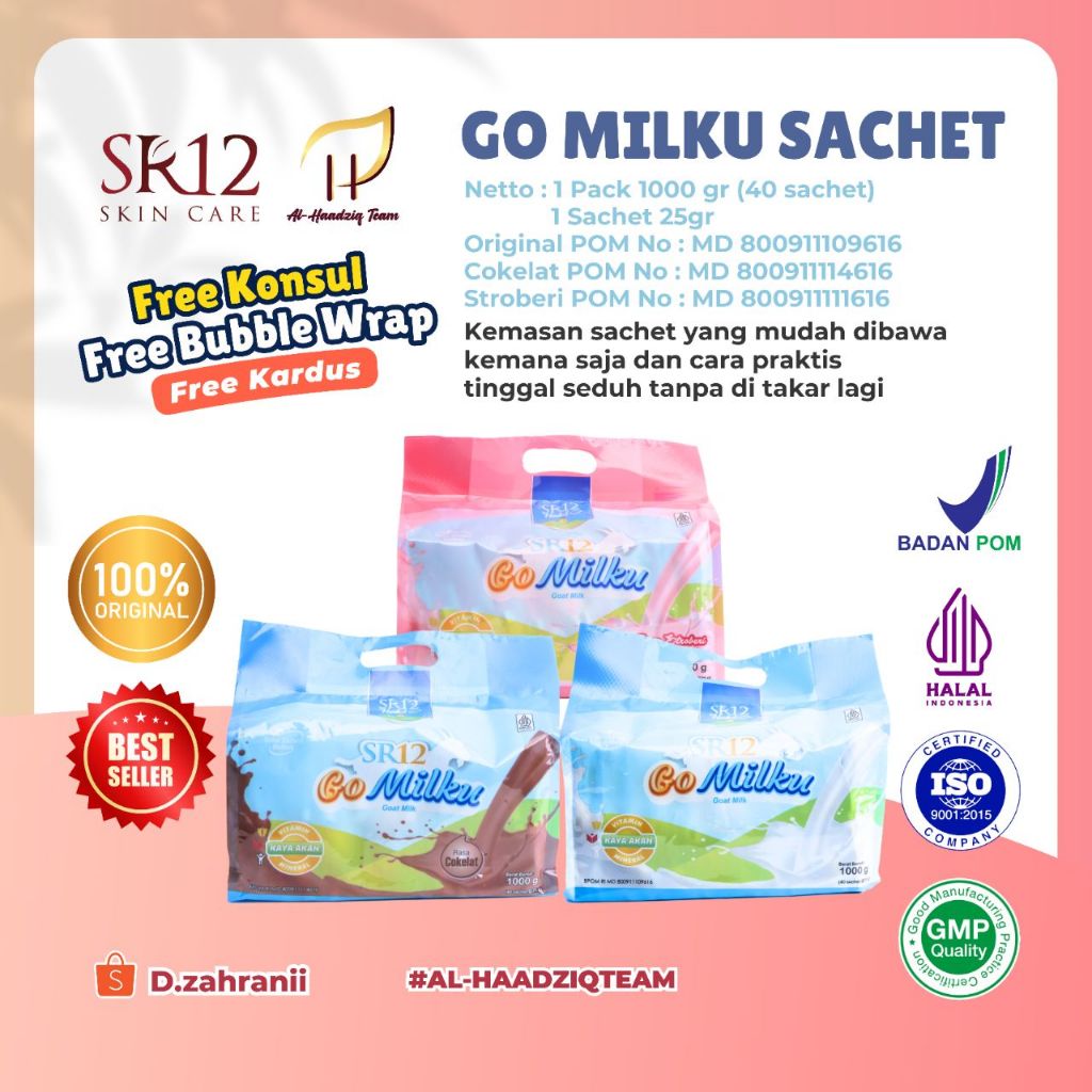Jual SR12 100%ORI-SUSU KAMBING GO MILKU SACHET BUBUK SUSU KAMBING BUBUK ...