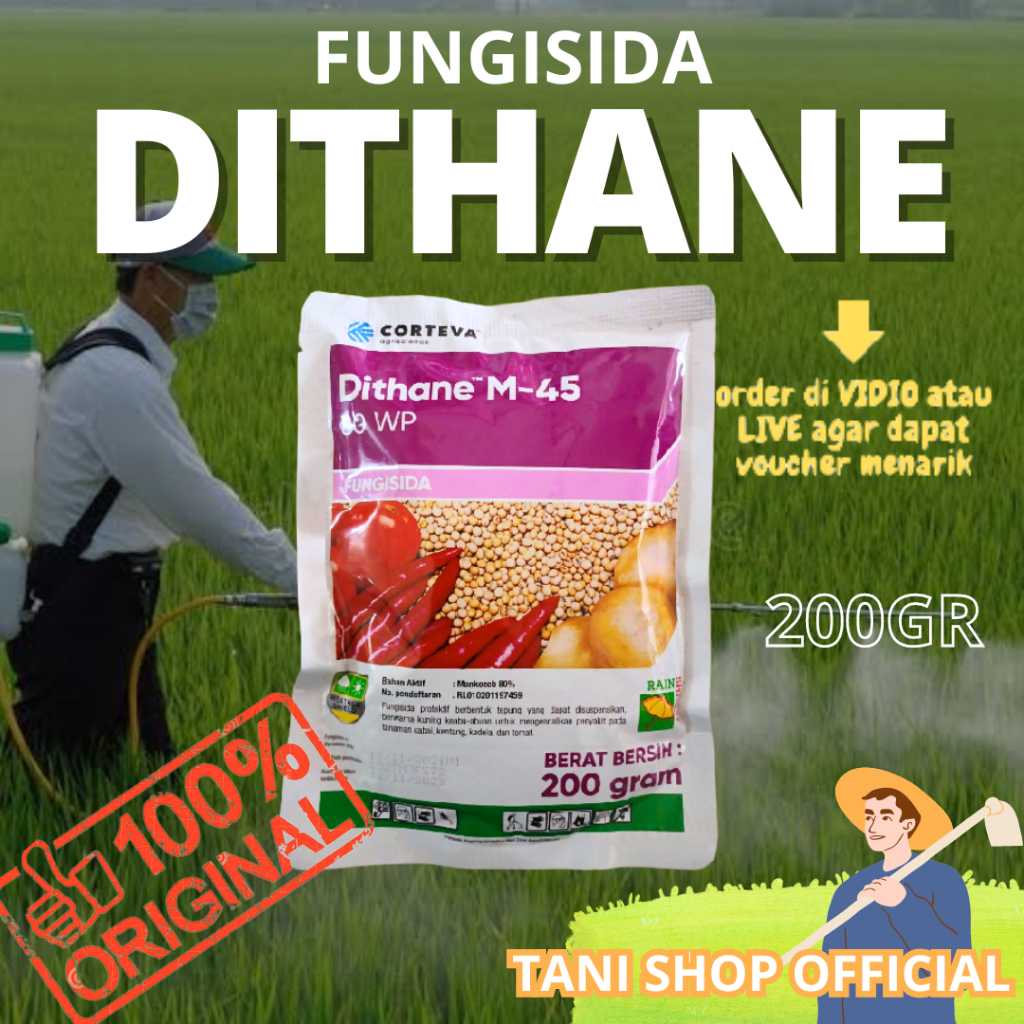 Jual fungisida tanaman dithane m45 mancozeb 200gr | Shopee Indonesia