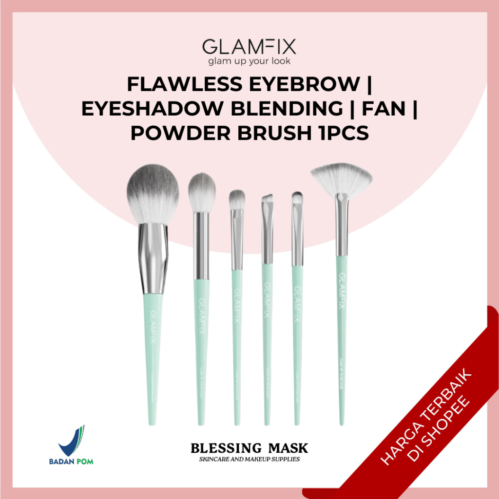 Jual GLAMFIX Flawless Eyebrow | Eyeshadow Blending | FAN | Powder Brush ...