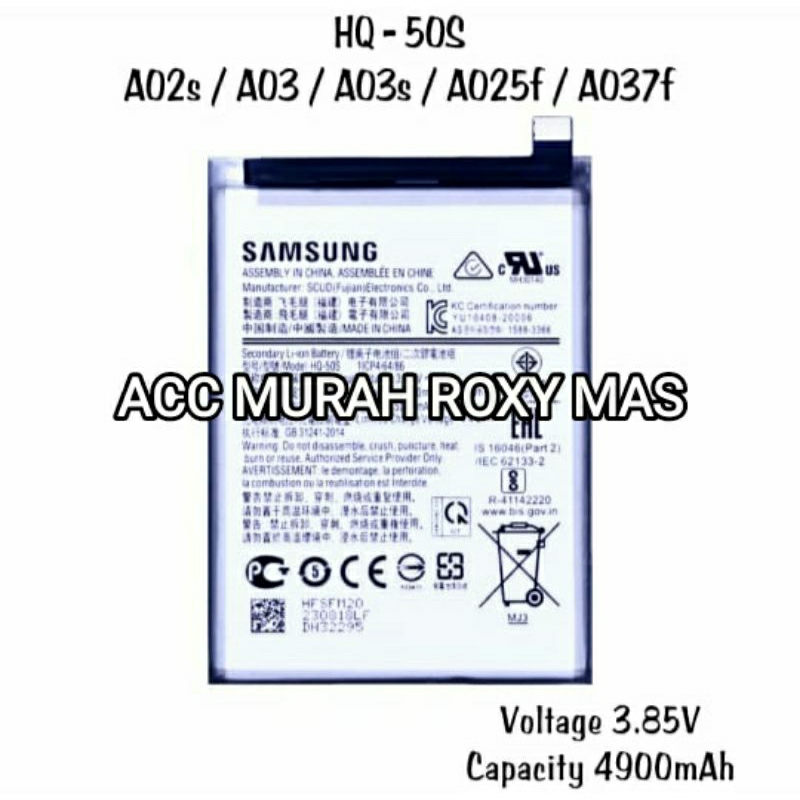 Jual ORIGINAL 100% BATRE BATERAI HANDPHONE SAMSUNG A02S / A03 / A03S / A025F / A037F / MODEL HQ ...