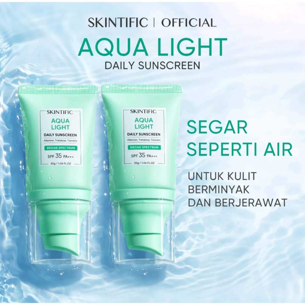 Jual SKINTIFIC Aqua Light Daily Sunscreen SPF35 PA+++ - Sunblock Wajah ...