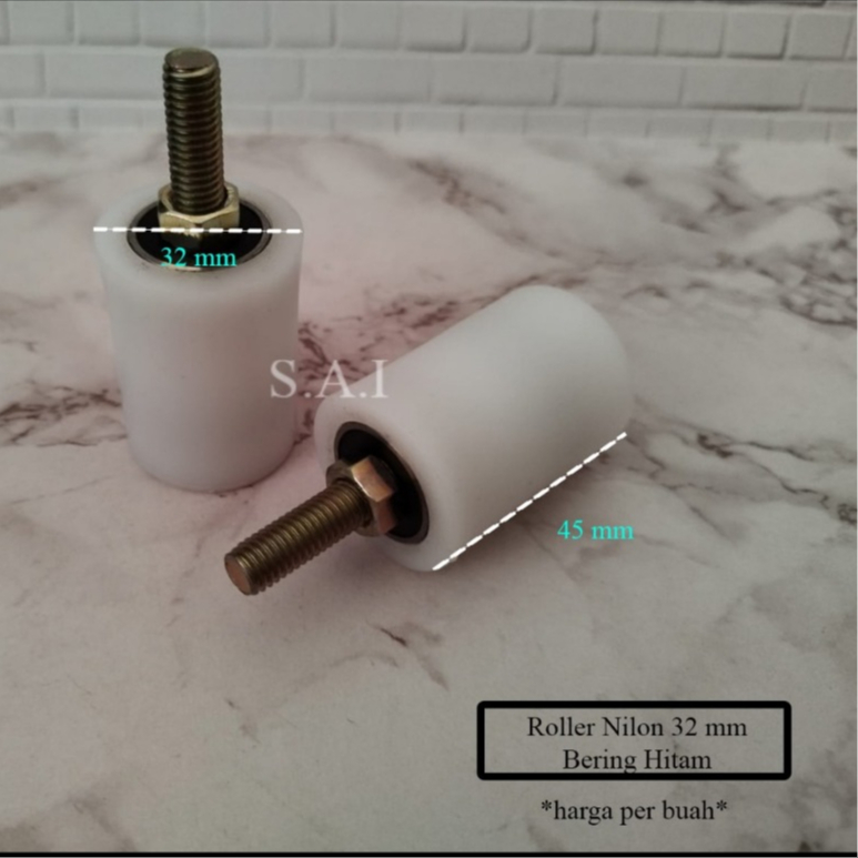 Jual Roller Nilon Ukuran 32mm / Roda Pagar Besi/ Bearing | Shopee Indonesia