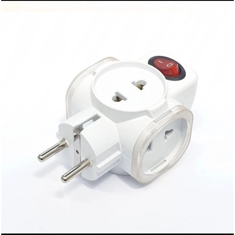 Jual Steker T Arde Multi 4 Lubang Colokan 4 Cabang Saklar On / Off SNI ...