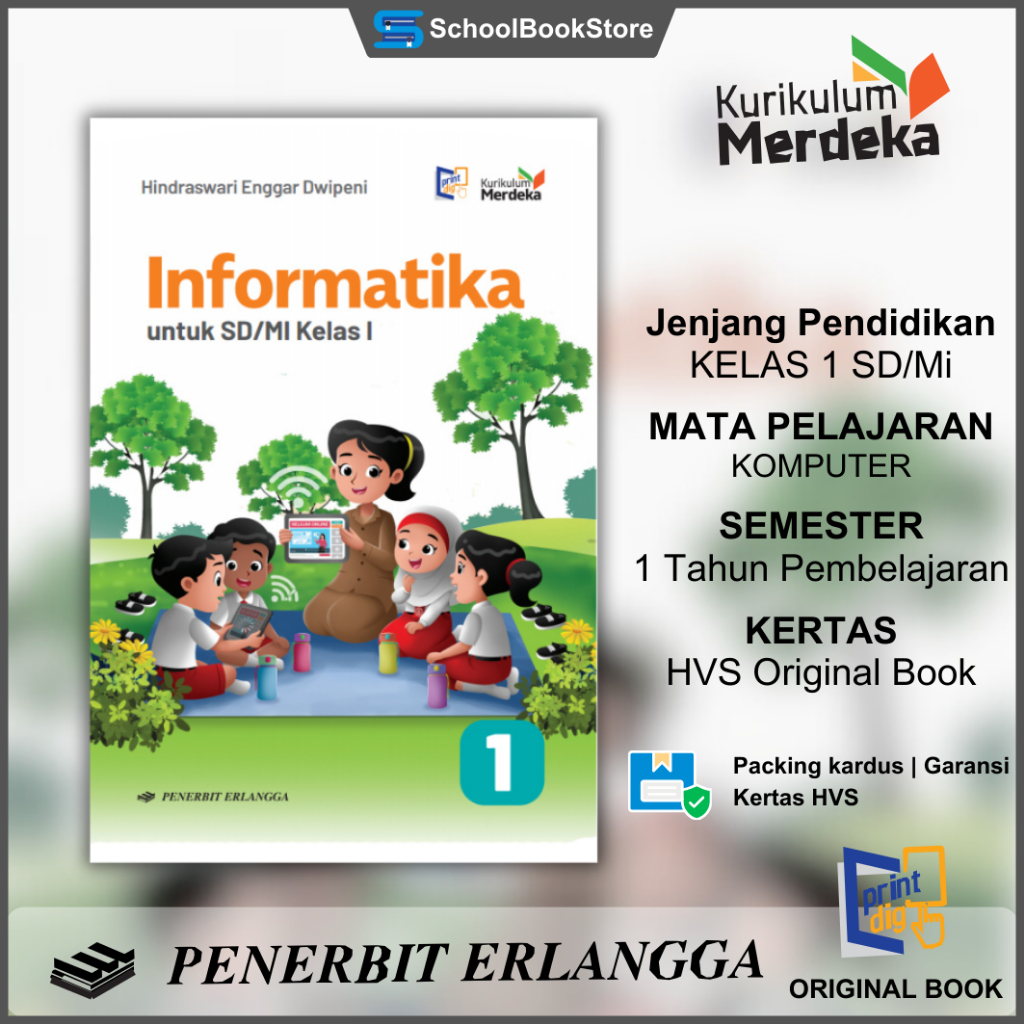 Jual Buku Paket Pelajaran INFORMATIKA Kelas 1 SD MI Kurikulum Merdeka ...