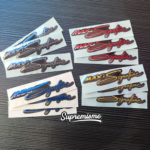 Jual Stiker Emblem Maxi Signature | Sticker Timbul Maxi Signature ...