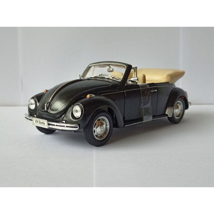 Jual Diecast Mobil VW Beetle convertible hitam Welly 1:24 miniatur ...