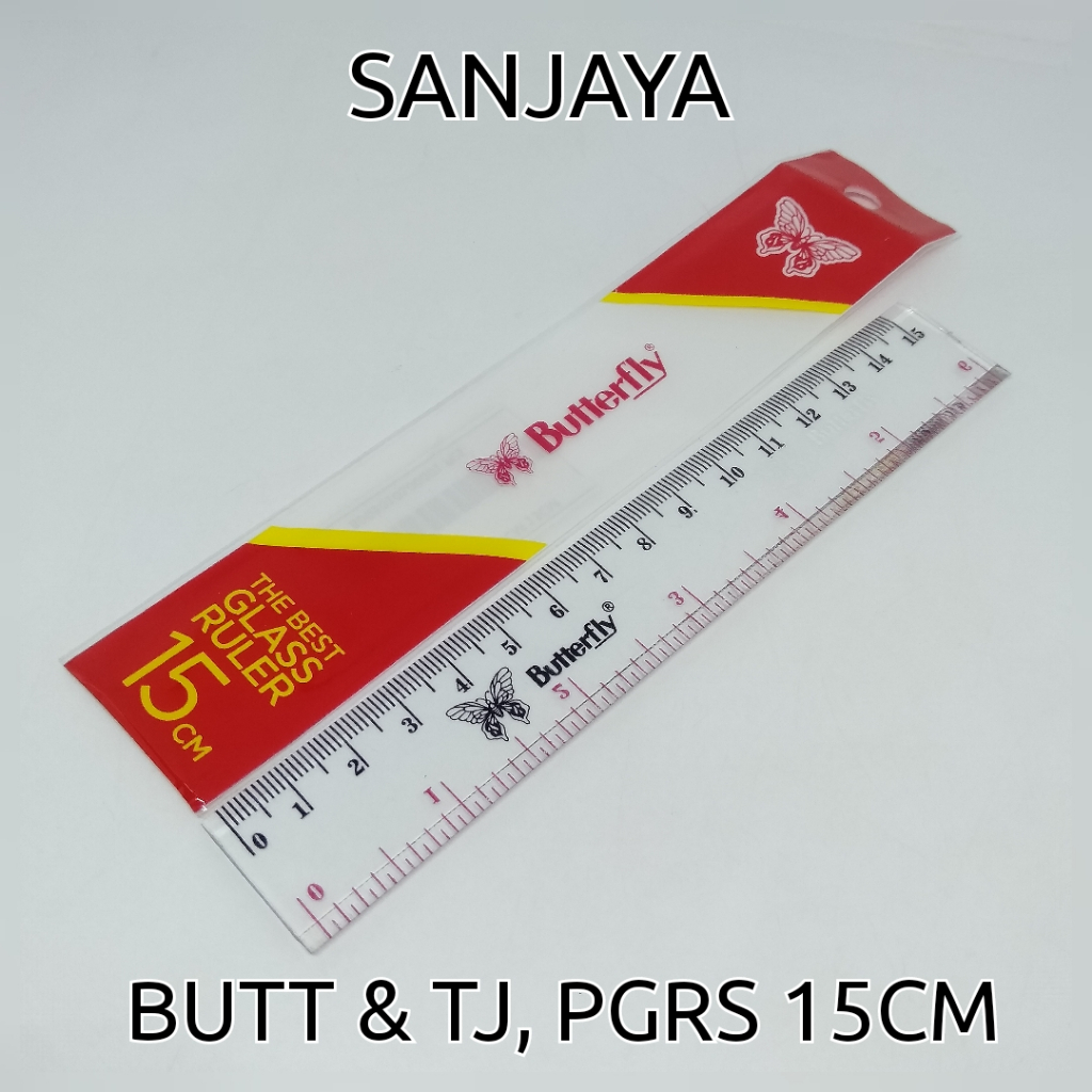 Jual Penggaris Butterfly 15 Cm / Penggaris Plastik 15 Cm / Butterfly 30 ...