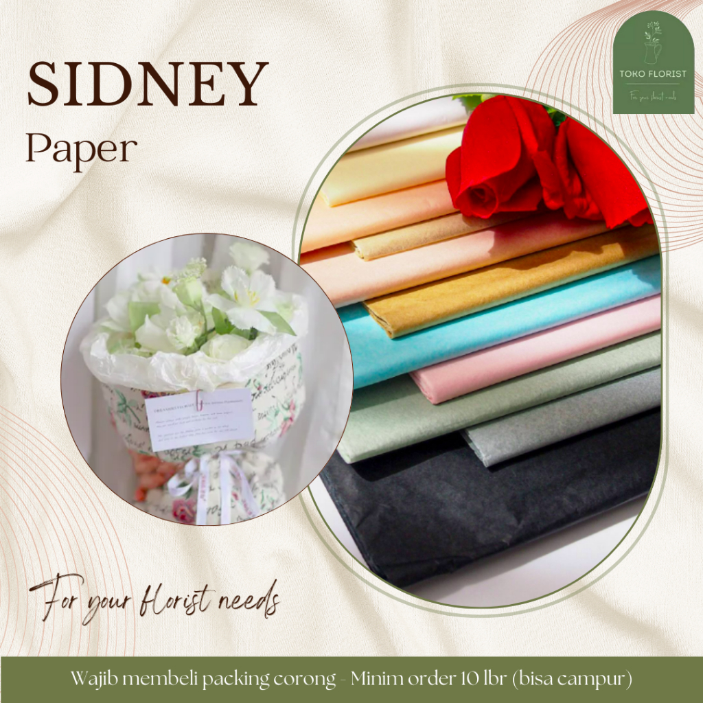 Jual Kertas Buket Wrapping Bunga SYDNEY PAPER | ECER 5PC / GROSIR ...