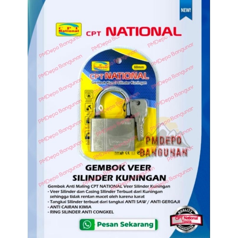 Jual Gembok Veer Per Silinder Kuningan CPT ( 40 , 50 , 60 Pendek ...