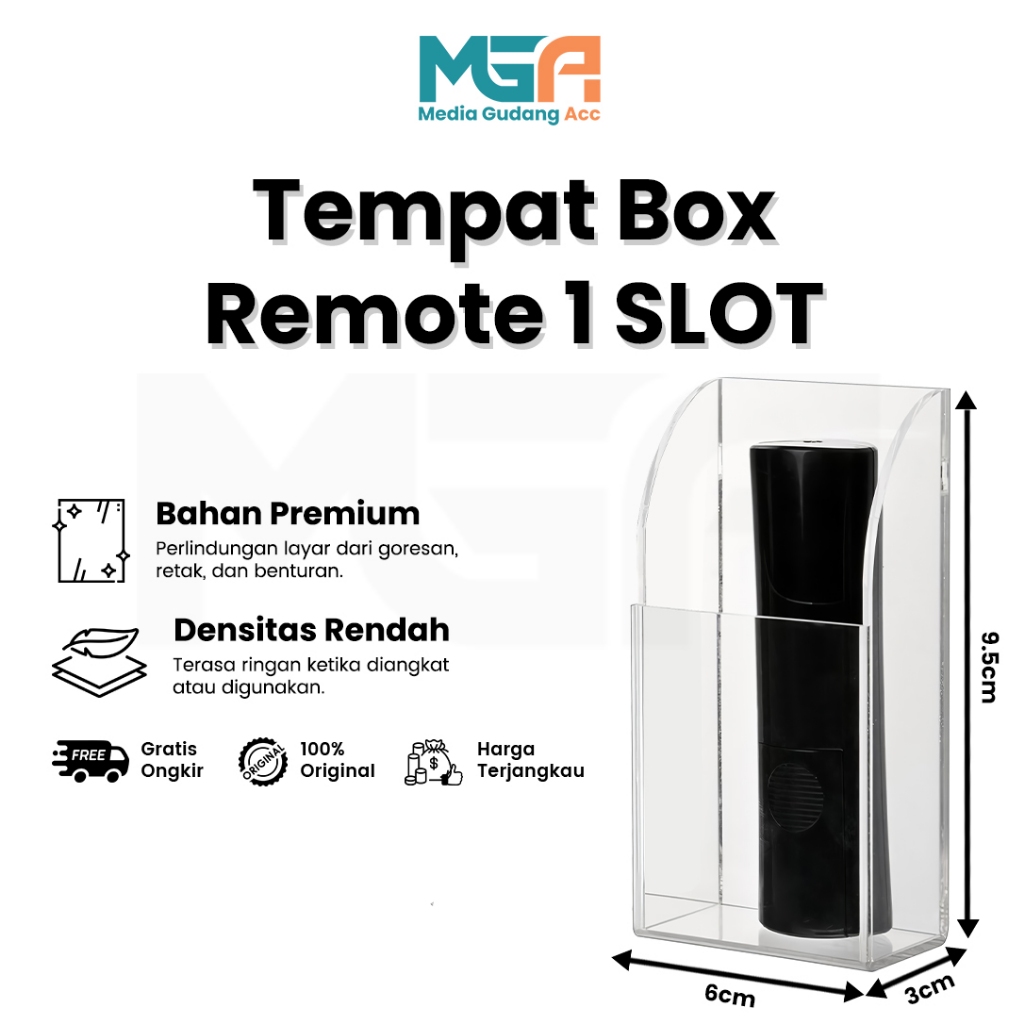 Jual TEMPAT REMOTE AC PENSIL AKRILIK 1 SLOT / ORGANIZER KOTAK REMOTE TV ...