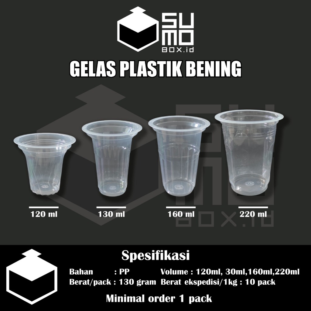 Jual Gelas plastik royal bening cup Aqua / gelas kopi / gelas ice cream 120ml 130ml 160ml 220ml ...