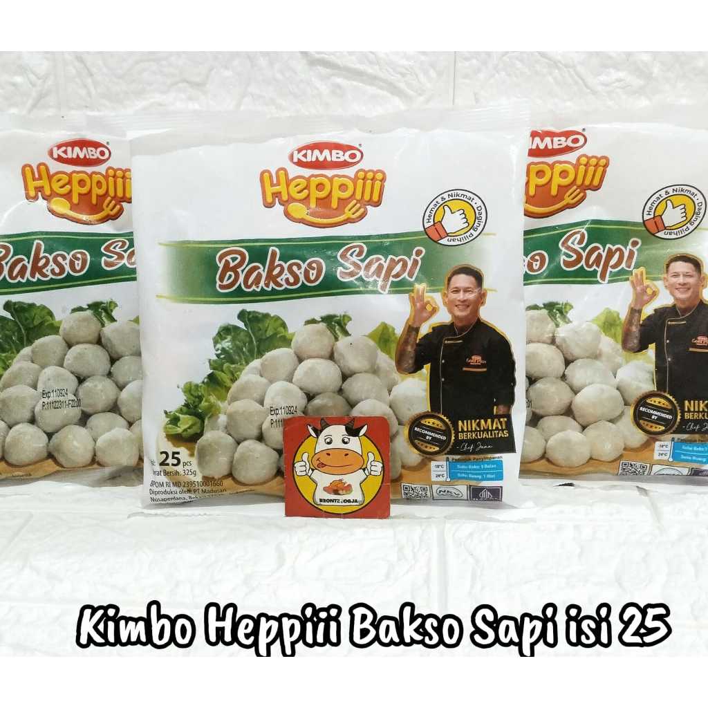 Jual KIMBO HEPPII BAKSO SAPI 325GR ISI 25-FROZEN FOOD-BRONTZ JOGJA ...