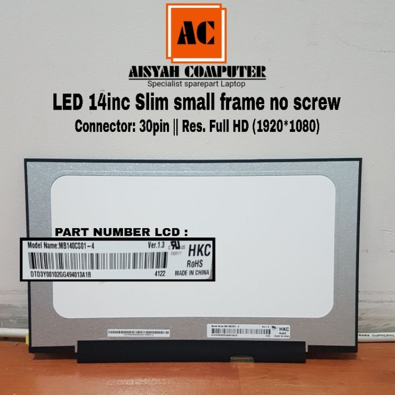 Jual LED Laptop Asus Vivobook A416M A416MA A416J - 14.0 Slim 30pin ...