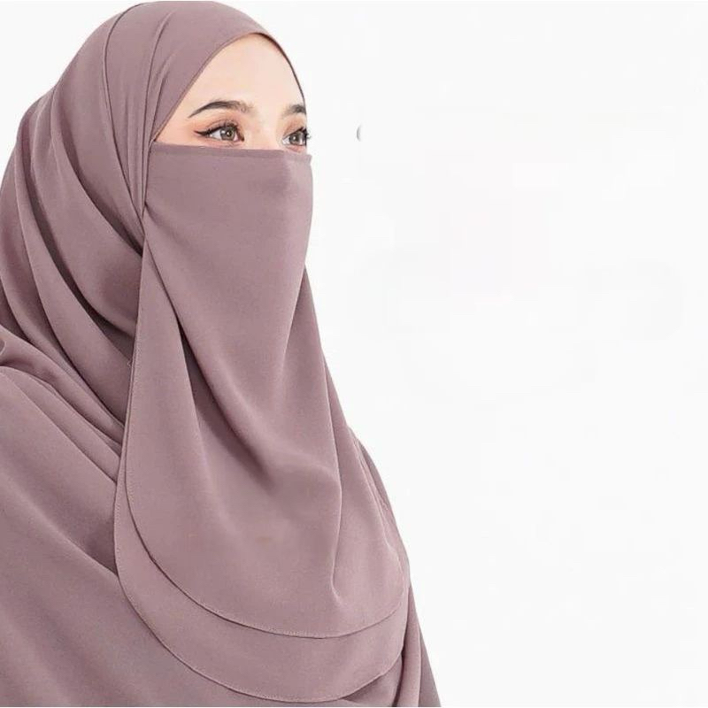 Jual Cadar Tali 2 Layer || Niqab Tali 2 Layer Wolfis Premium | Shopee Indonesia