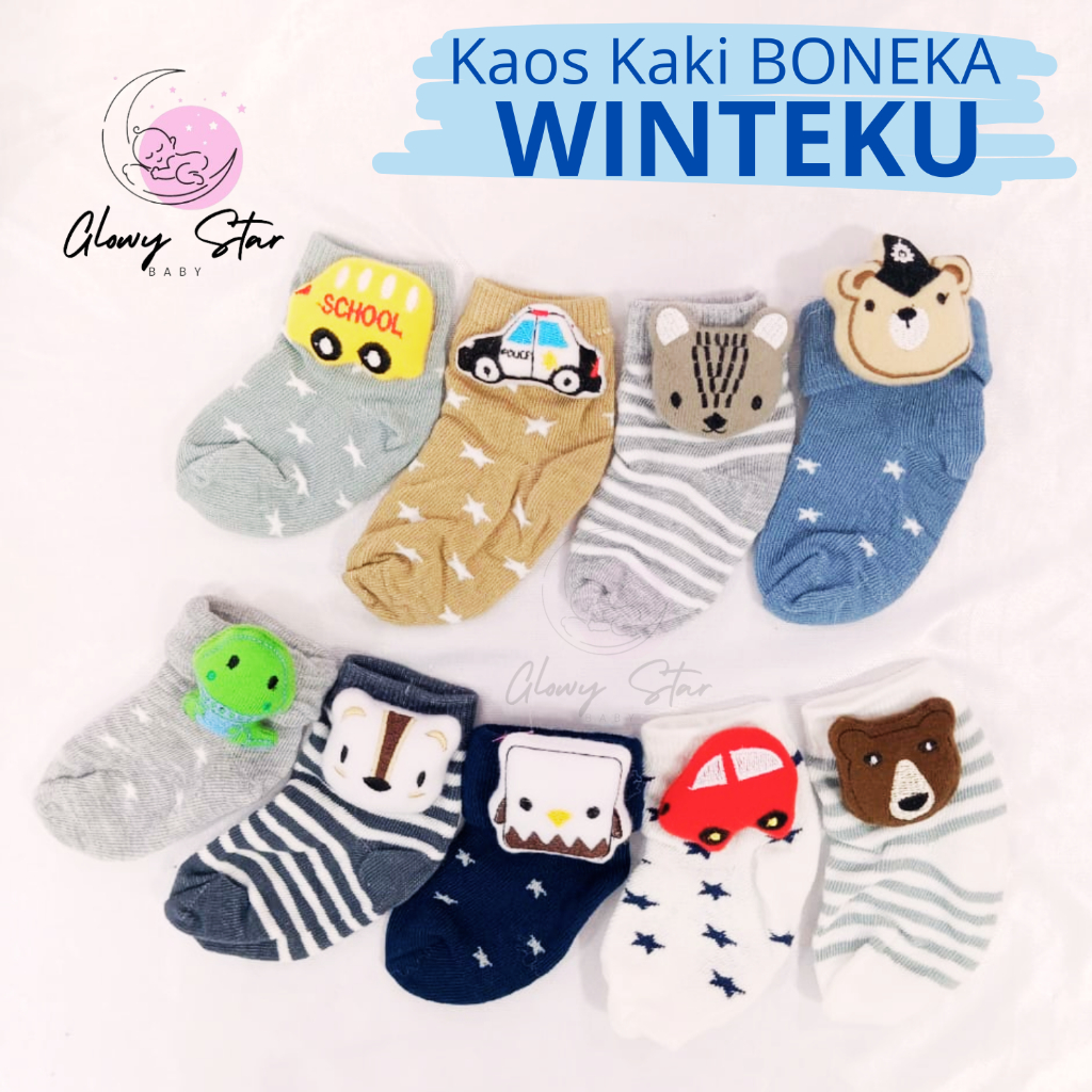 Jual Kaos Kaki 3in1 WINTEKU | Kaos Kaki Bayi Boneka | 1 SET isi 3 | Shopee Indonesia
