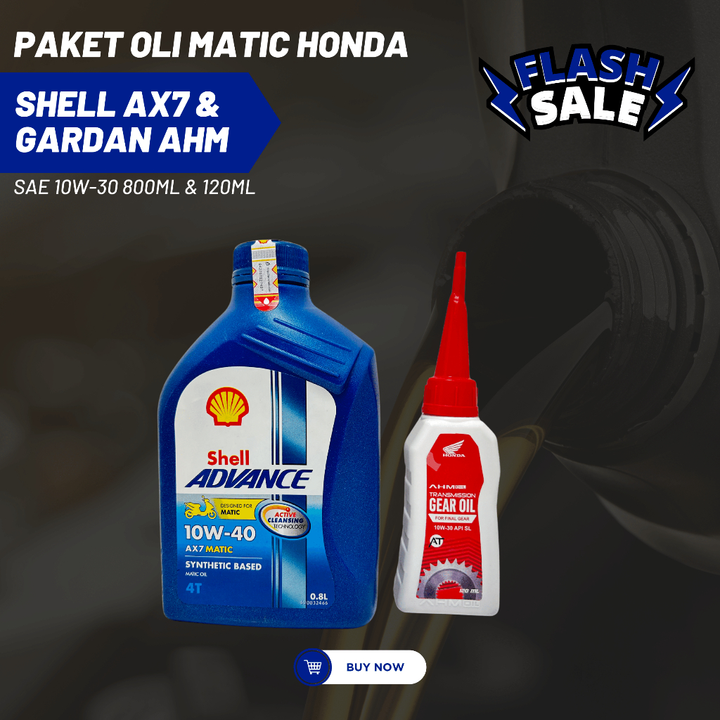 Jual PAKET Oli Shell Advance AX7 800ML + Oli Gardan Gear AHM Honda ...