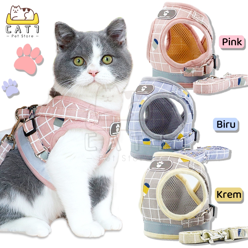 Jual Rompi Kucing Harness Kucing Tali Tuntun Pengikat Reflektif Harness ...