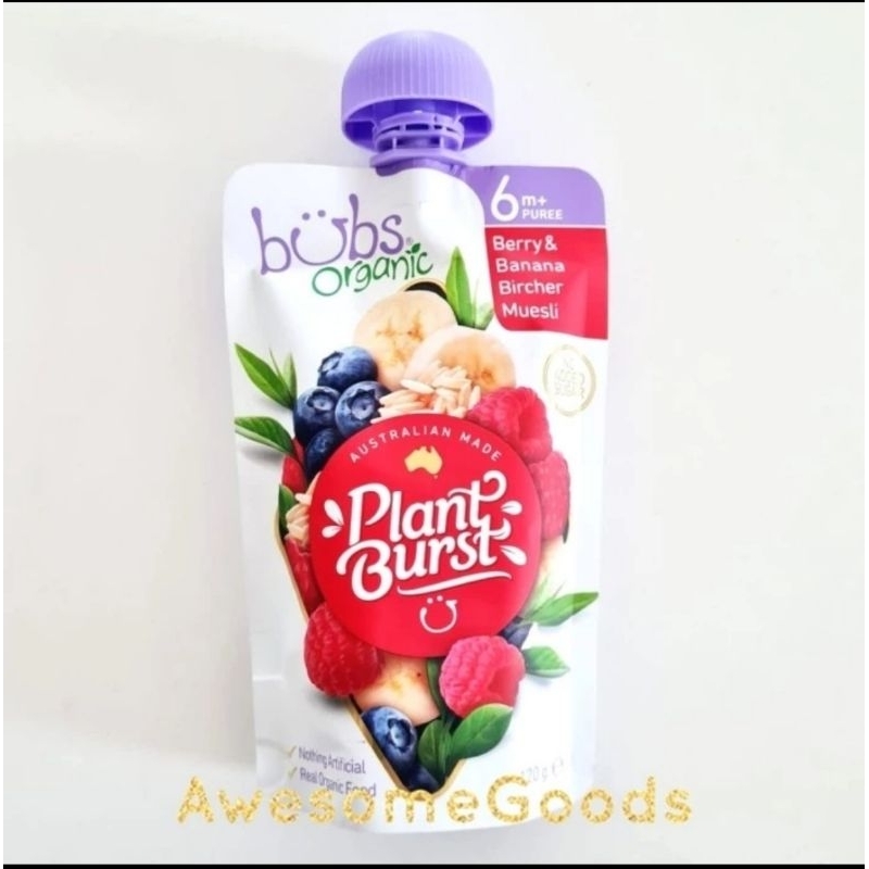 Jual Bubs Organic Plant Burst 6+ months Puree Berry & Banana Bircher ...