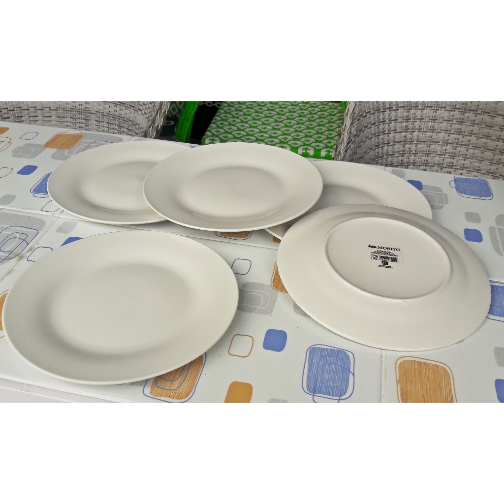 Jual Piring Ceper 22cm Polos Putih Original Morito Piring keramik per 1 ...