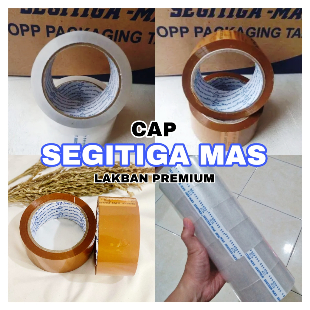 Jual Lakban Solatip Isolasi OPP Bening & Cokelat Merk Segitiga Mas Tape ...
