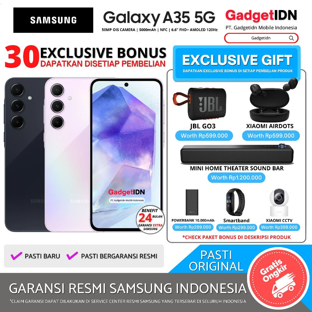 Jual SAMSUNG Galaxy A35 5G 8/256GB Garansi Resmi Samsung Indonesia | Shopee Indonesia