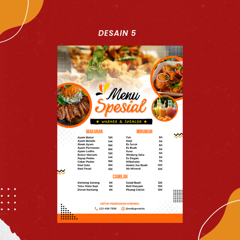 Jual Cetak Daftar Menu Makanan Minuman Cafe Request Desain Ukuran A3 ...