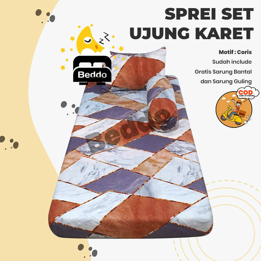 Jual Seprei Single Sudut Karet No 4 Ukuran 90×200×15 Set Sarung Bantal ...