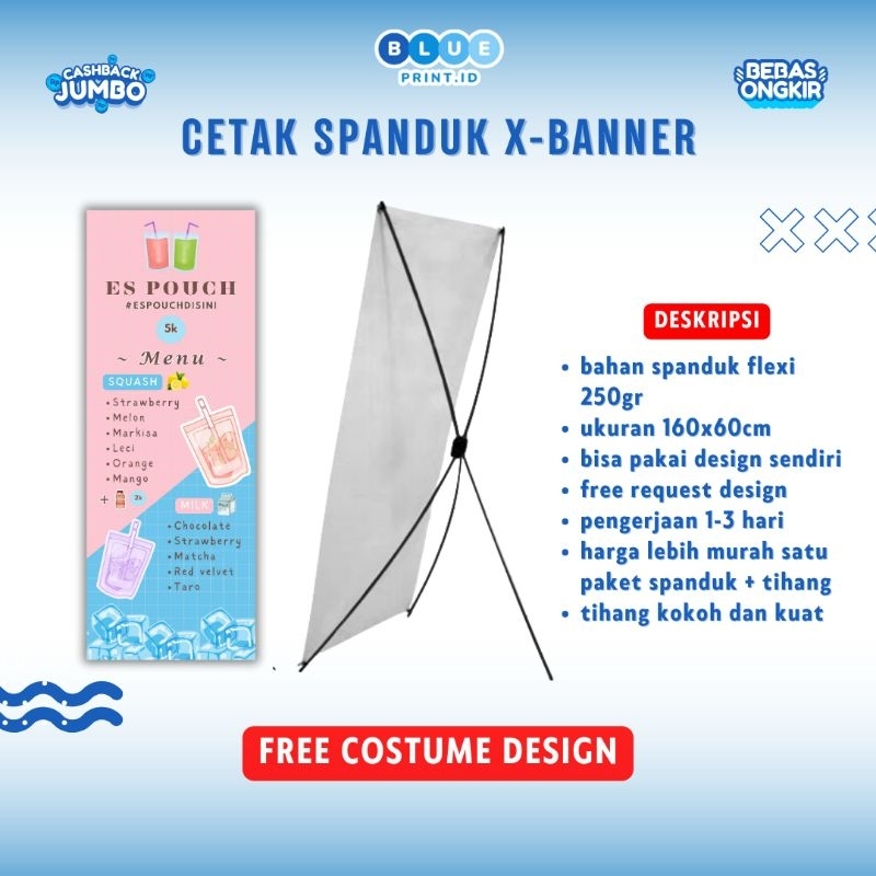 Jual Paket spanduk dan tiang x banner ukuran 160x60cm | spanduk ...