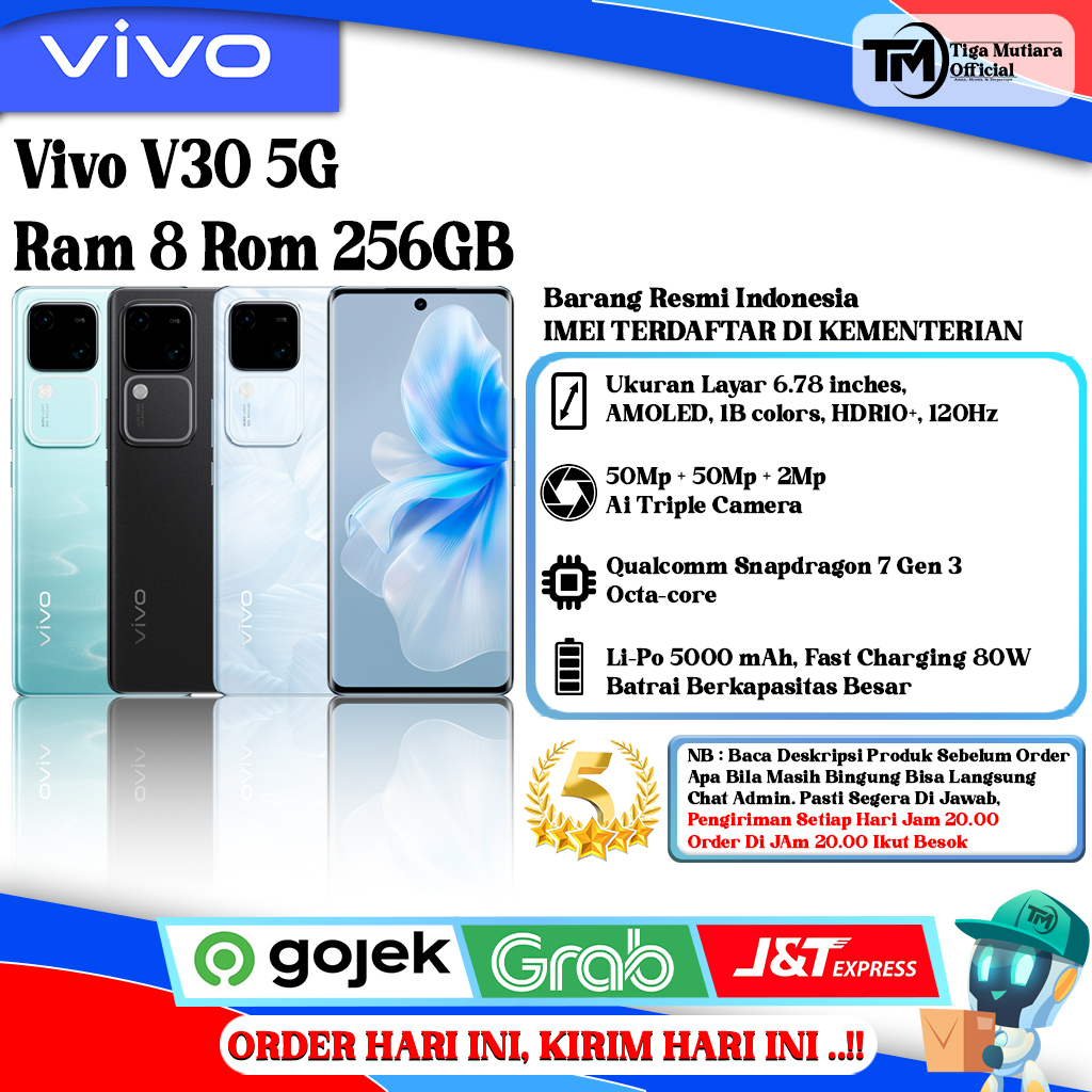 Jual Vivo V30 5G Ram 8/256GB | Ram 12/256GB Segel Original & Bergaransi ...