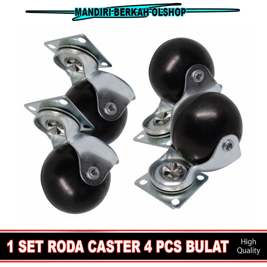 Jual Roda Kursi Bulat 2 Inch Roda Caster 1 Set 4 pcs TG50 Roda Karet ...