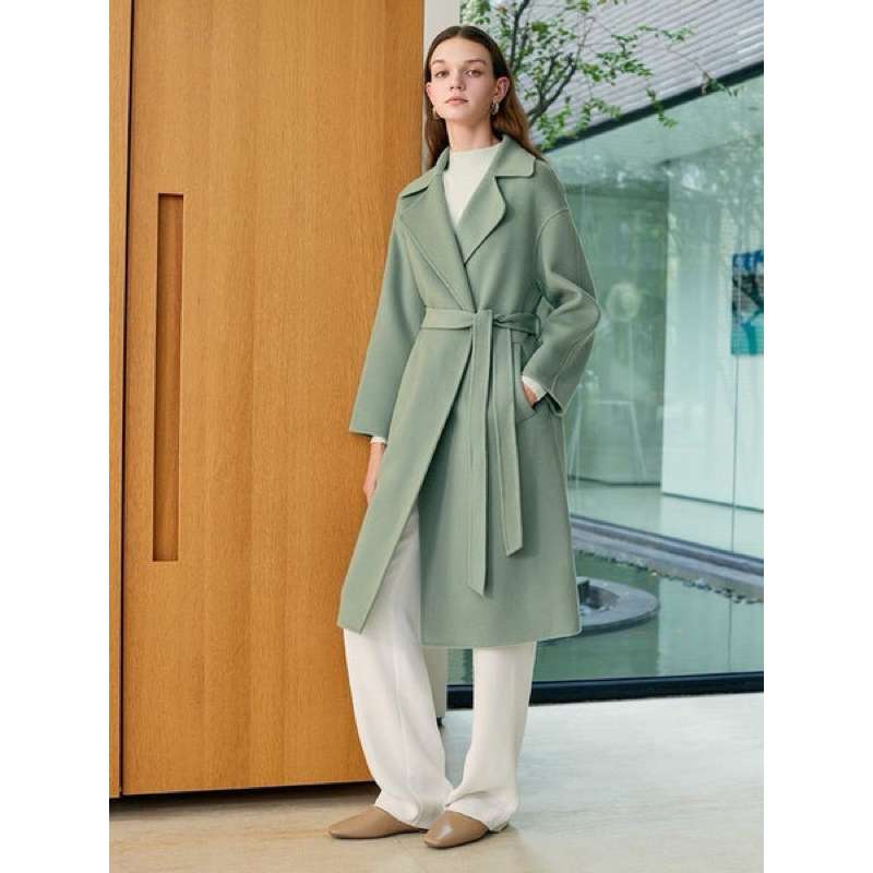 Jual SAGE GREEN WOOL COAT FULL SET | Shopee Indonesia