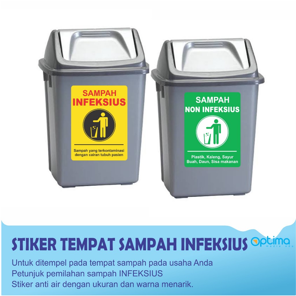 Jual STIKER TEMPAT SAMPAH INFEKSIUS DAN NON INFEKSIUS ( 1 SET 2 PCS ...