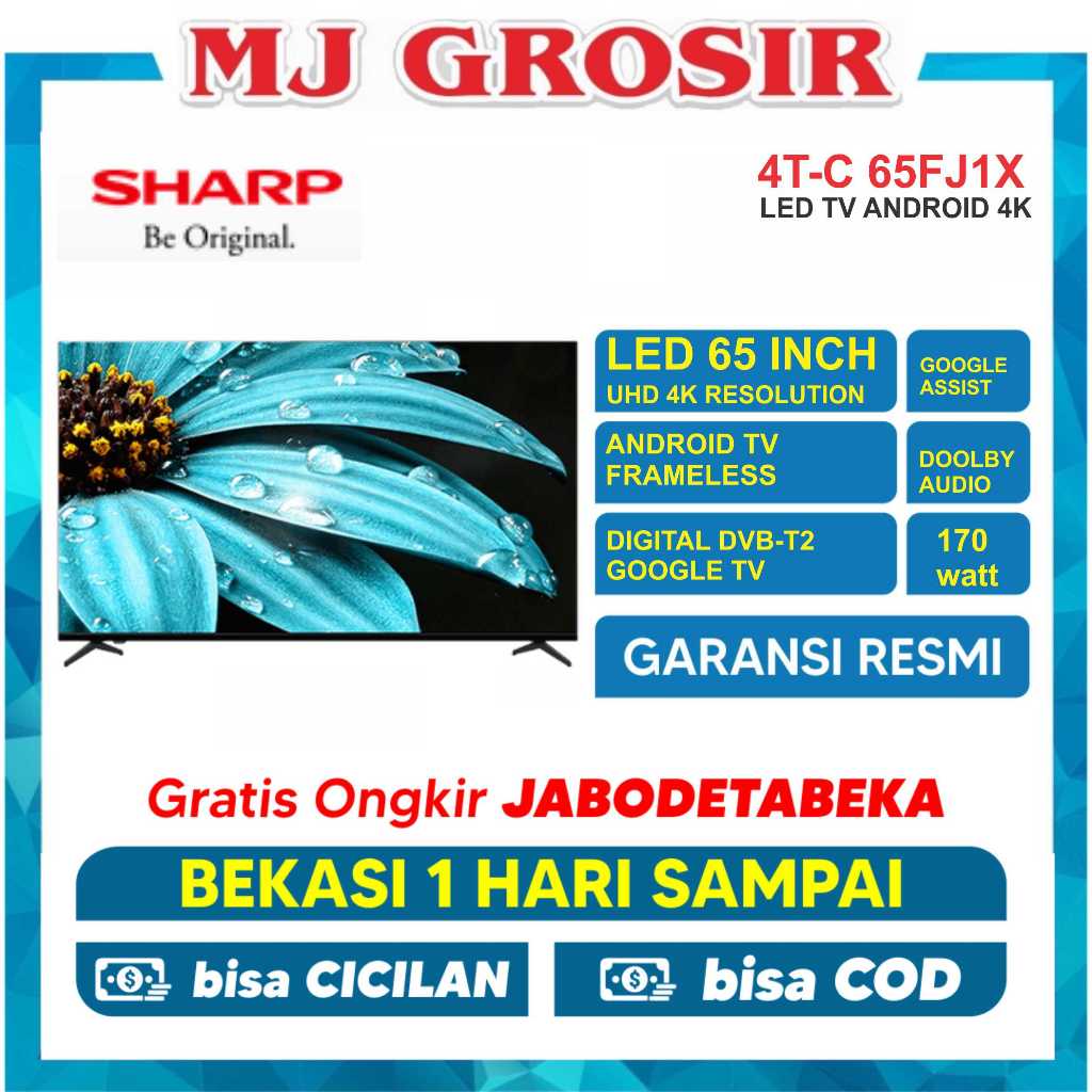 Jual LED TV SHARP 65" 4T-C 65 FJ1X 65 INCH ANDROID TV 4K | Shopee Indonesia