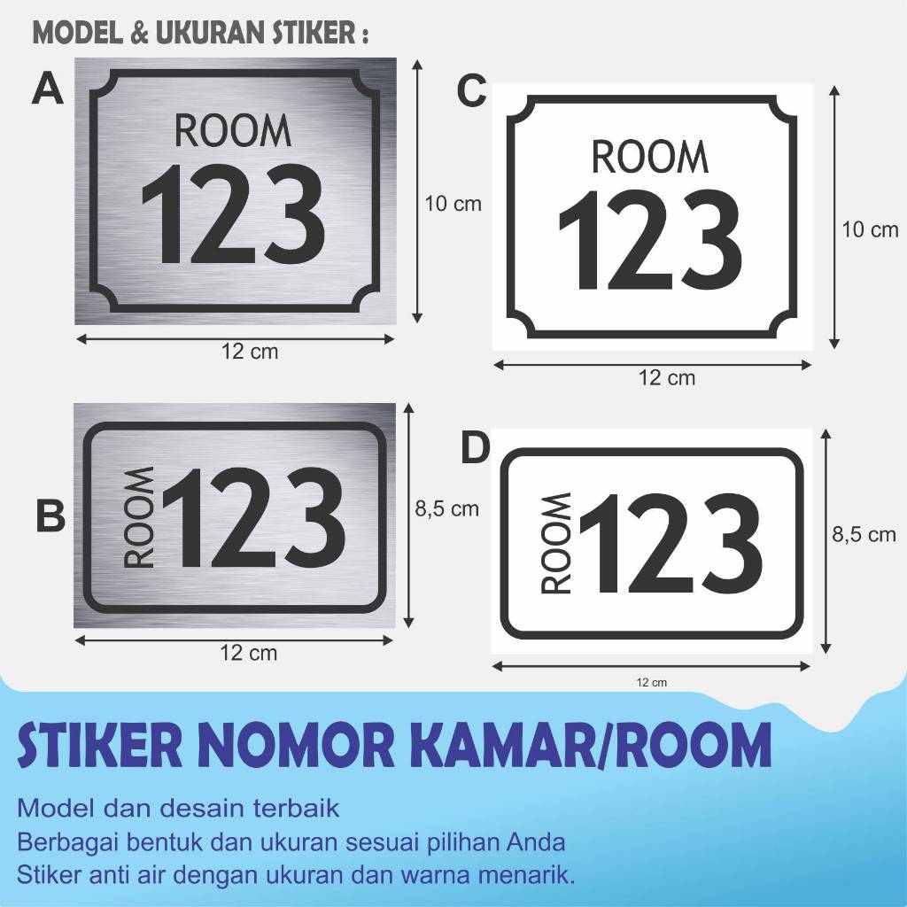 Jual STIKER NOMOR KAMAR / ROOM | Shopee Indonesia