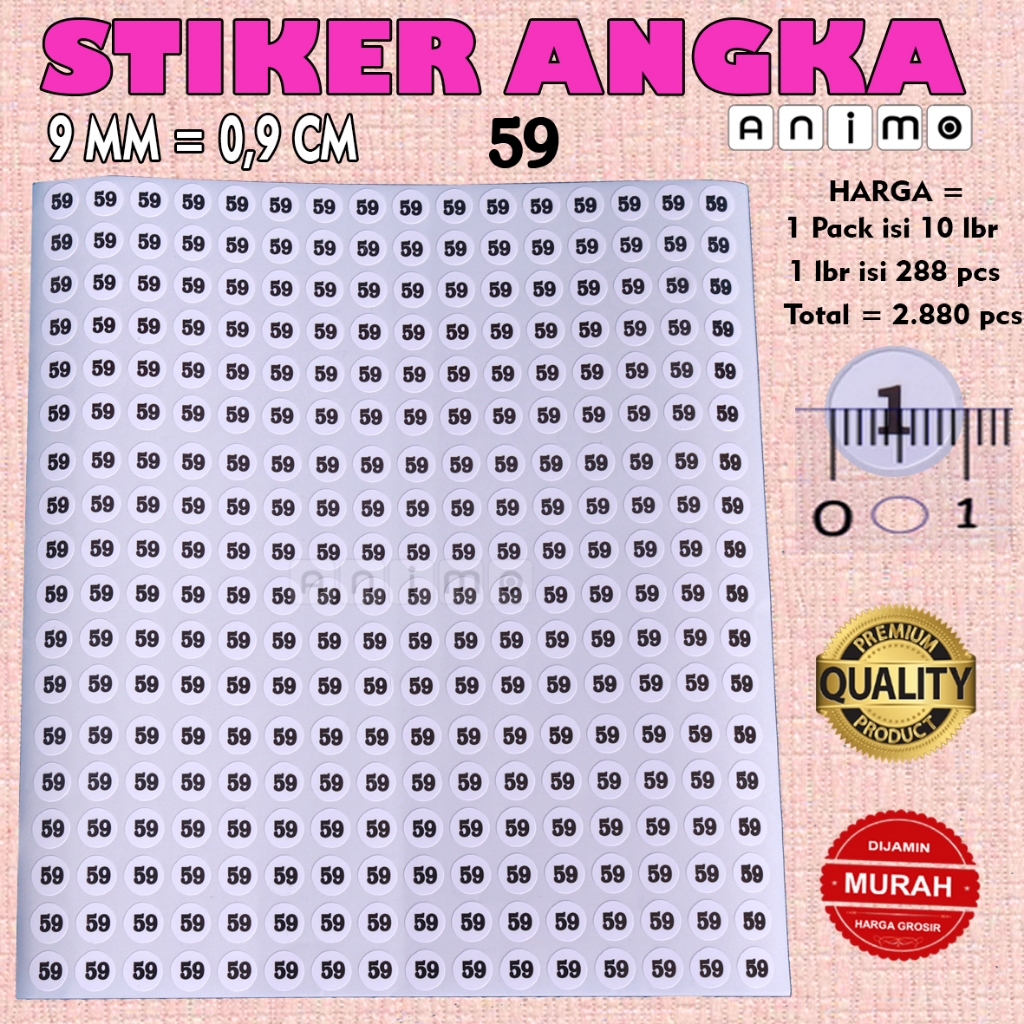 Jual STIKER ANGKA bulat - Stiker angka 1 2 3 4 5 6 7 8 9 10 sd 60 ...