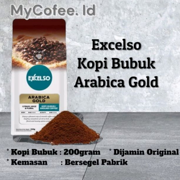 Jual Kopi Bubuk Excelso Arabica Gold 200g | Shopee Indonesia