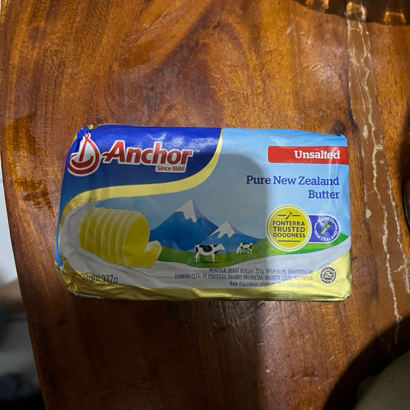 Jual ready stock Unsalted Butter Anchor 227gr -Pure New Zealand Butter ...