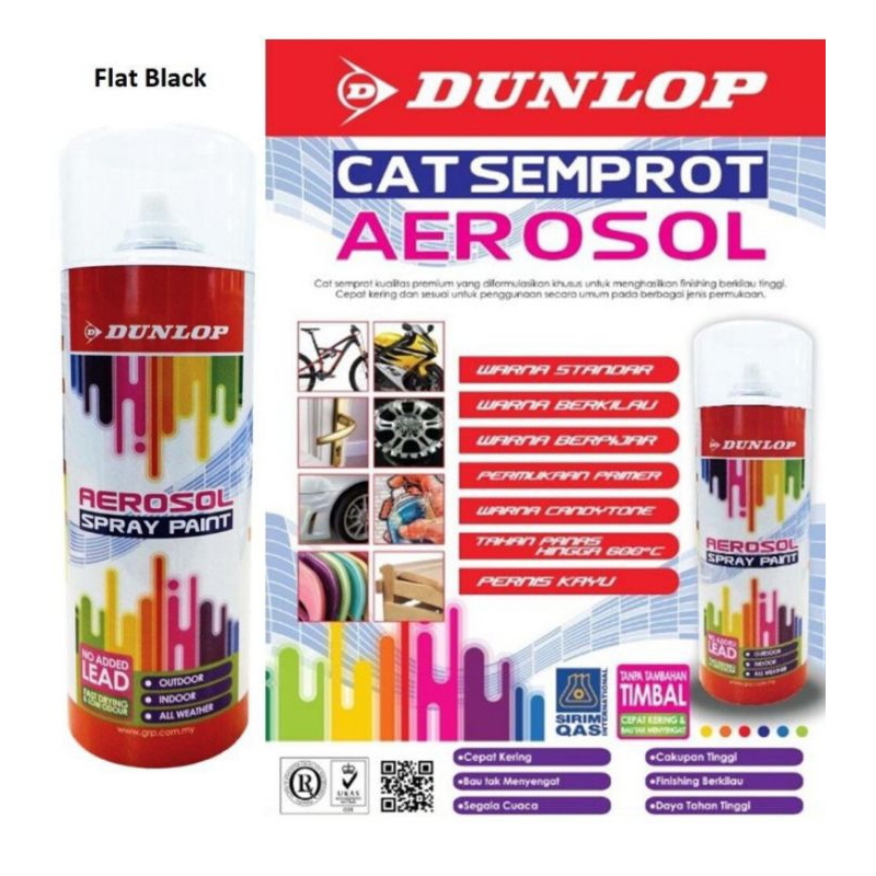 Jual Cat Semprot spry dunlop Hitam black metalik Silver Brown Biru ...