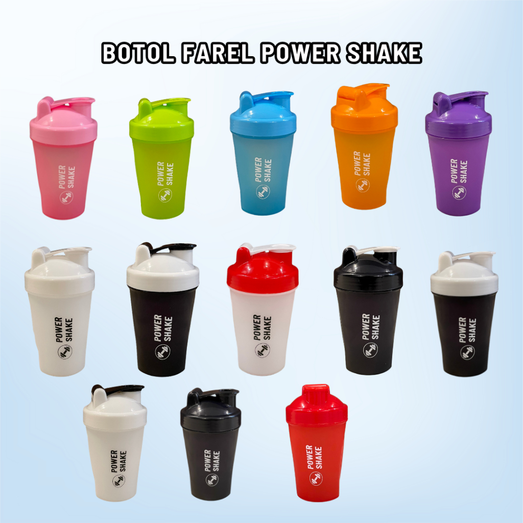 Jual BOTOL MINUM FAREL POWER SHAKE 400ml | Botol Minum Plastik Shaker ...
