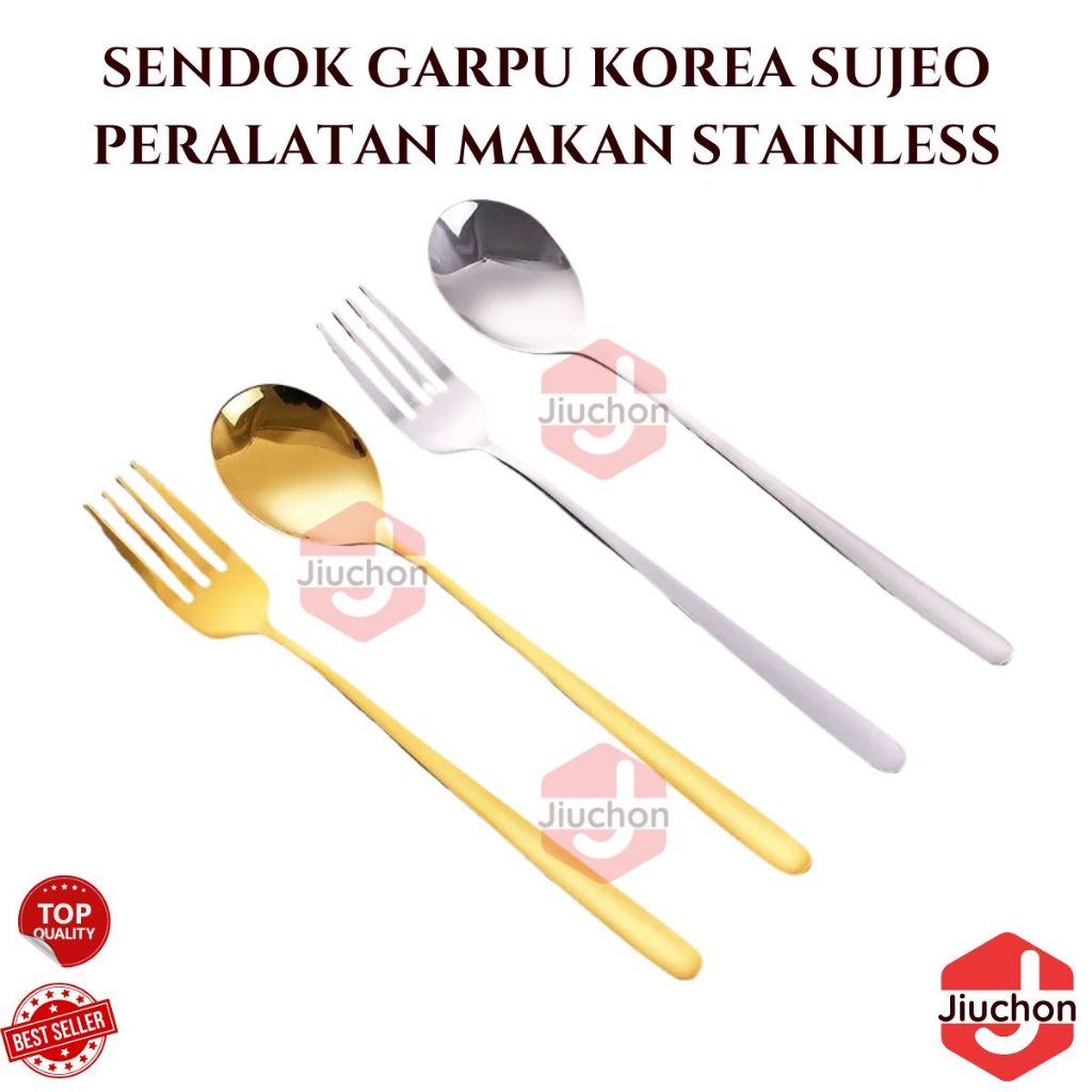 Jual JIUCHON Sendok Garpu Korea Sujeo Stainless Steel Tebal Peralatan ...