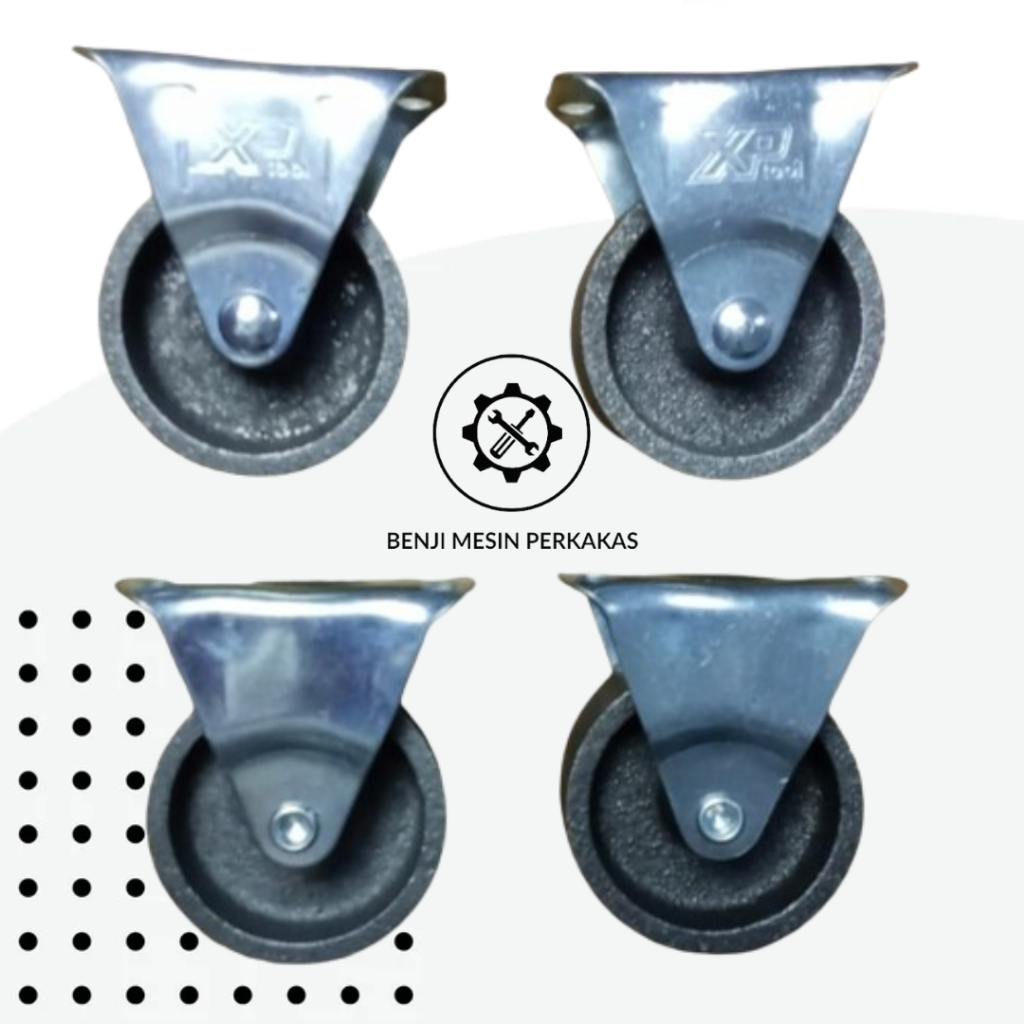 Jual Roda Troli 2" Hidup Mati Roda Besi 2 Inch Heavy Duty + Double ...