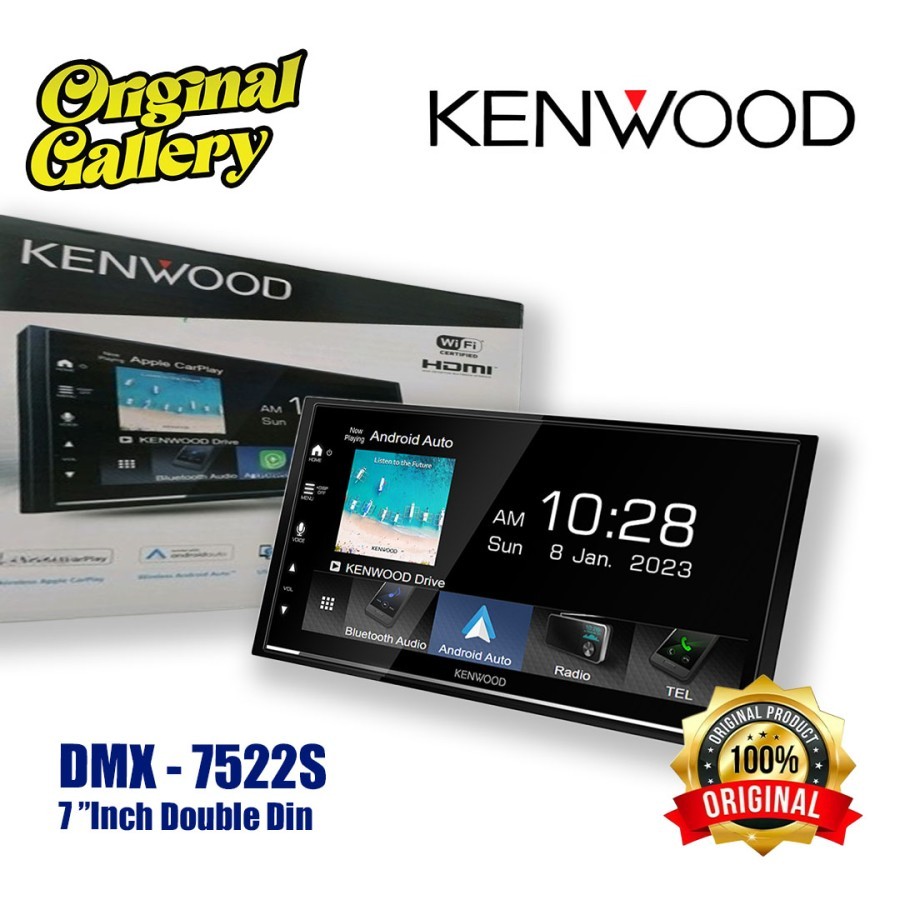 Jual KENWOOD Head Unit DMX7522S Wireless Apple Double Din | Shopee Indonesia